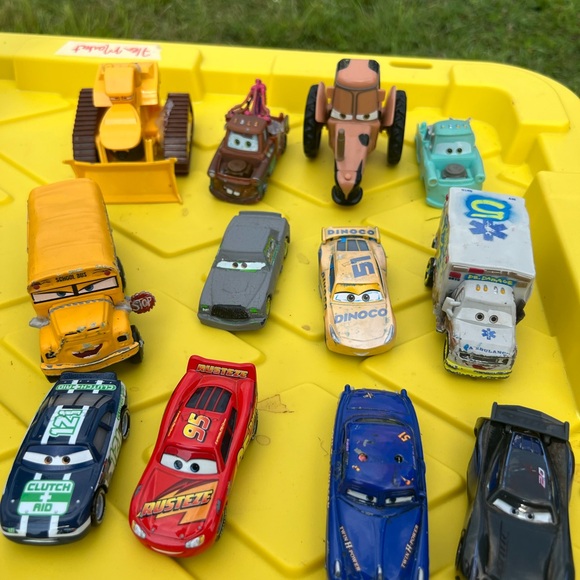 Disney | Toys | Disney Yellow And Red Cars Racing Set | Poshmark